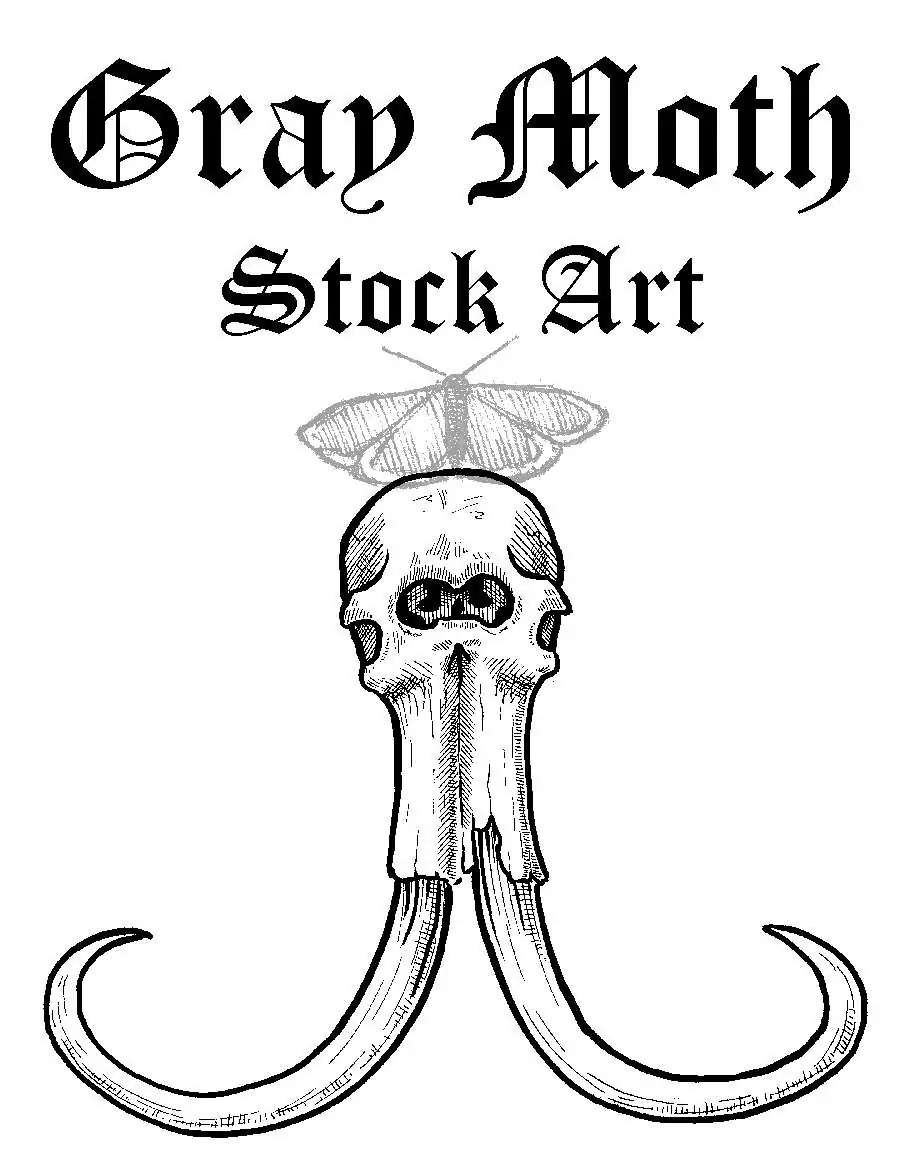 Mammoth Skull - RPG Stock Art - Gray Moth | DriveThruRPG