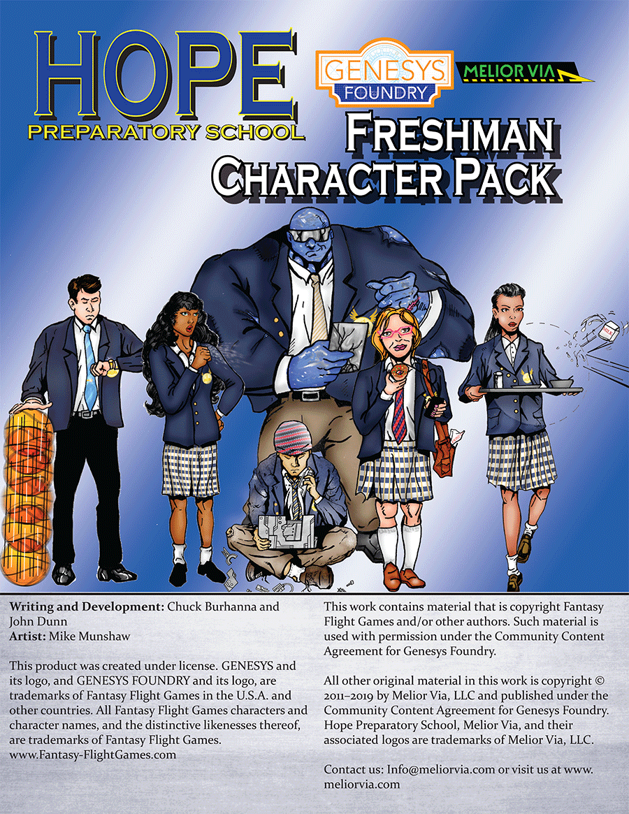 Hope Prep School Freshman Character Pack - Genesys Edition - EDGE ...