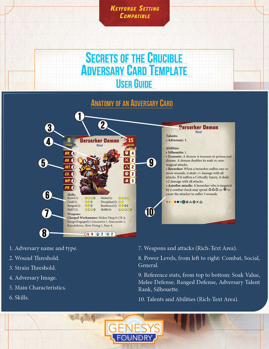 Secrets of the Crucible Adversary Card Template - EDGE Studio ...
