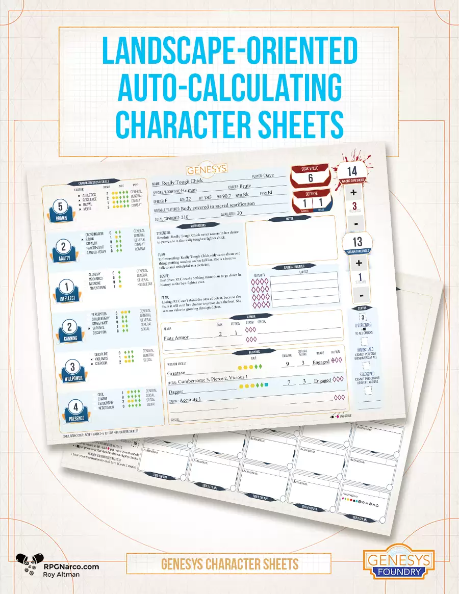 Genesys Landscape Auto Calculating Character Sheets - EDGE Studio ...