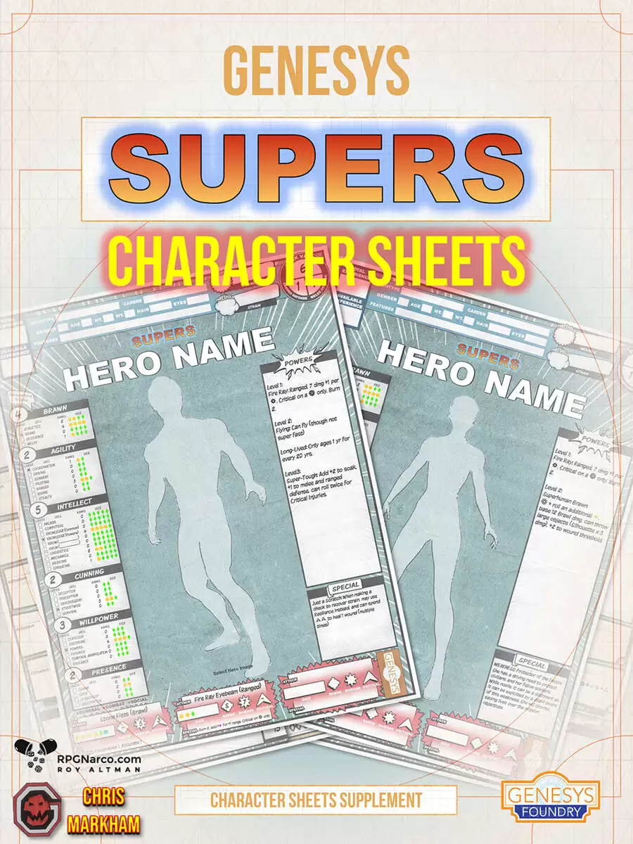 SUPERS Character Sheet for Genesys - EDGE Studio | Genesys Foundry ...