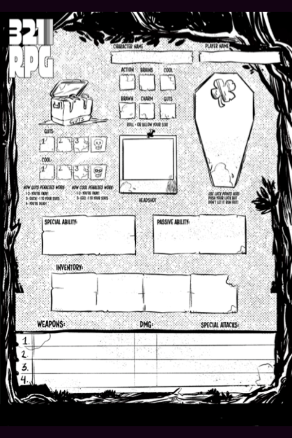 3,2,1...Action! Character Sheet - Ham and Egg Publishing | DriveThruRPG