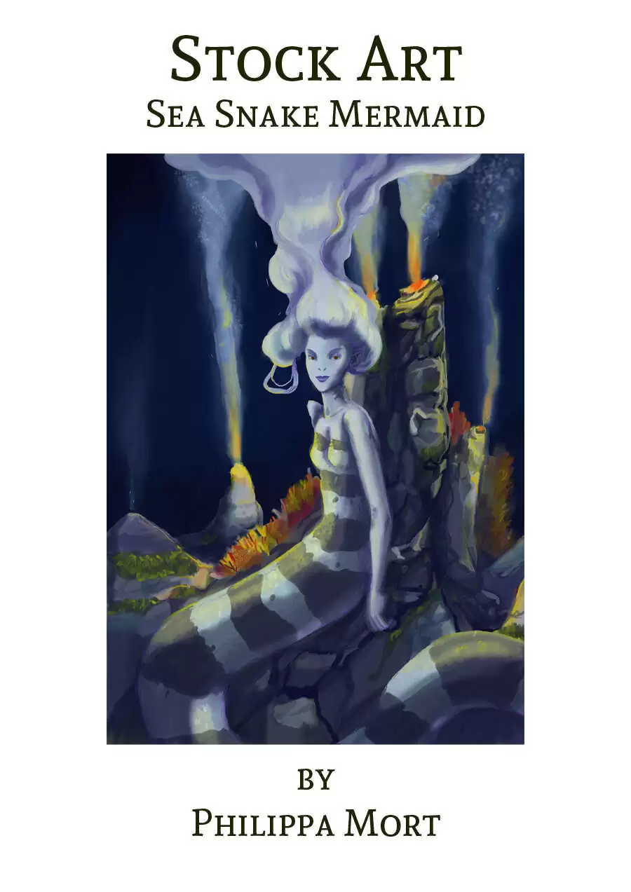 Sea Snake Mermaid – Stock Art - Philippa Mort | Stock Art | DriveThruRPG