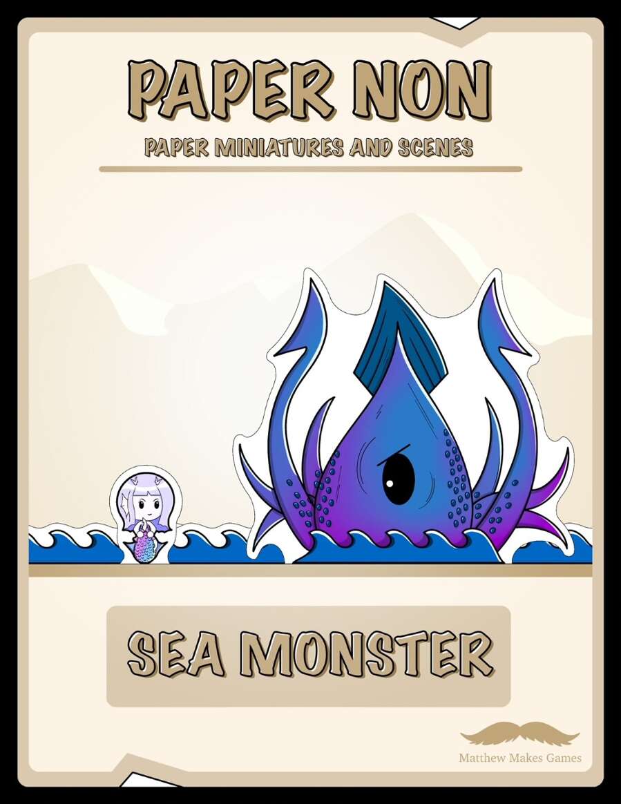 Sea Monster Paper Kit - Matthew Makes Games | DriveThruRPG