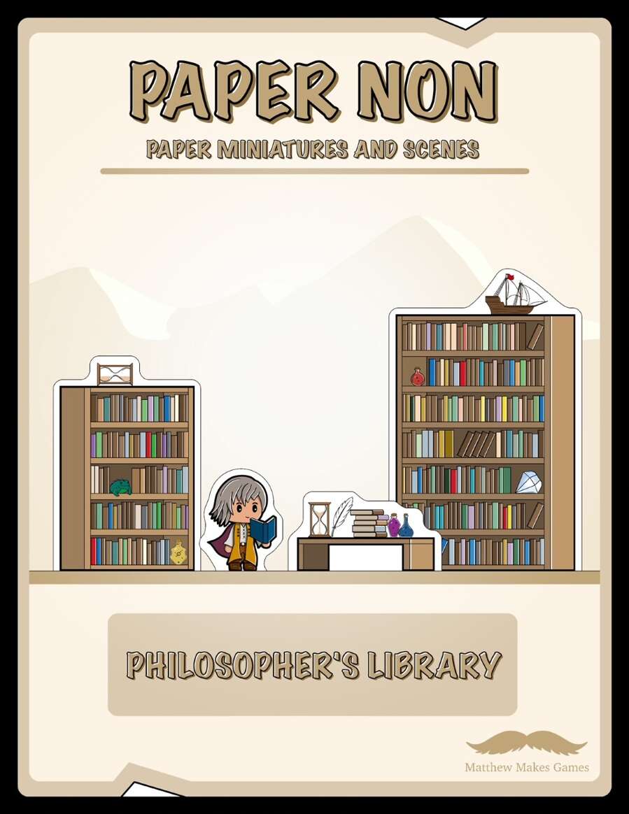 Philosopher's Library Paper Kit - Matthew Makes Games | DriveThruRPG