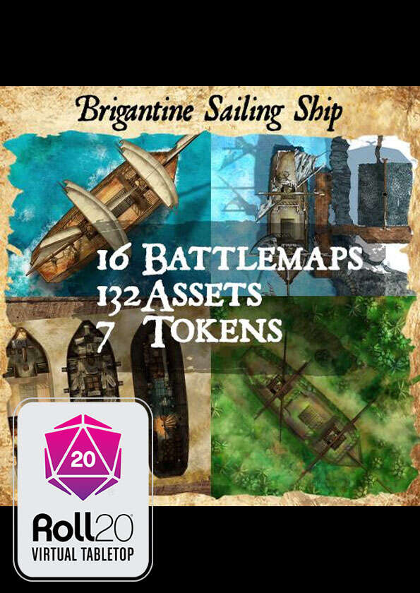 Brigantine Sailing Ship Map & Assets | Roll20 VTT - Limithron ...