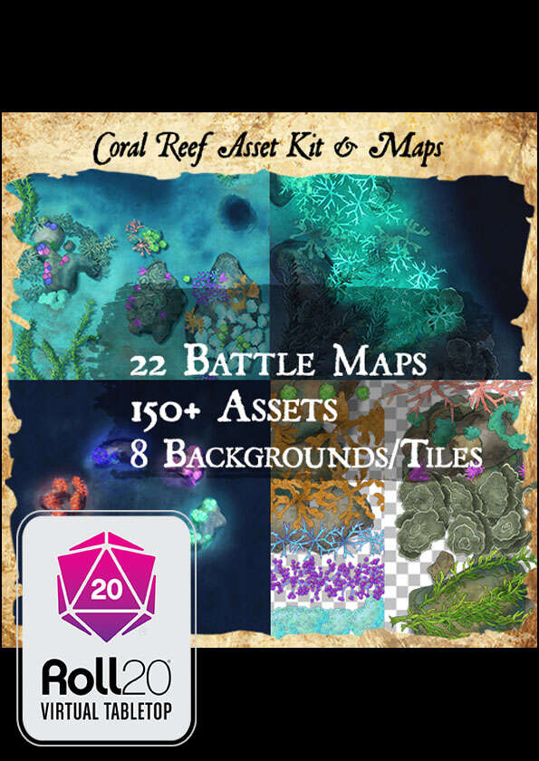 Coral Reef Asset Kit | Roll20 VTT - Limithron | DriveThruRPG