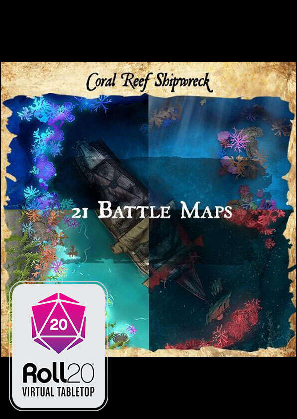 Coral Reef Shipwreck Map & Assets | Roll20 VTT - Limithron | DriveThruRPG