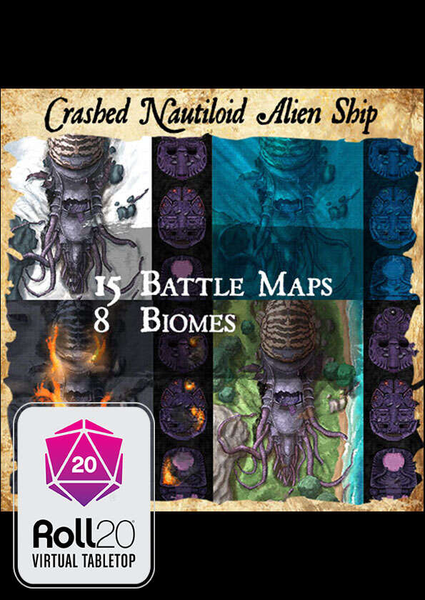 Crashed Nautiloid Map & Assets | Roll20 VTT - Limithron | DriveThruRPG