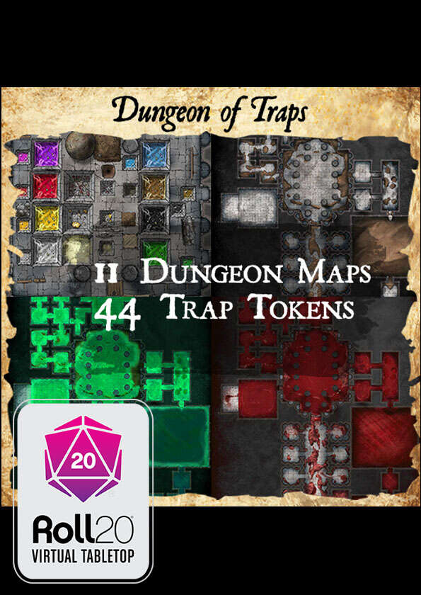 Dungeon of Traps Map & Assets | Roll20 VTT - Limithron | DriveThruRPG