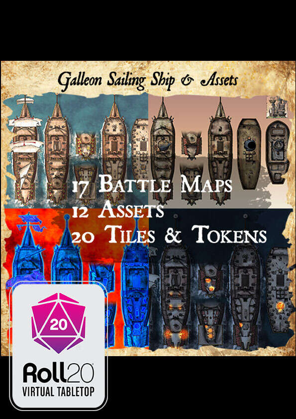 Galleon Map & Assets | Roll20 VTT - Limithron | DriveThruRPG