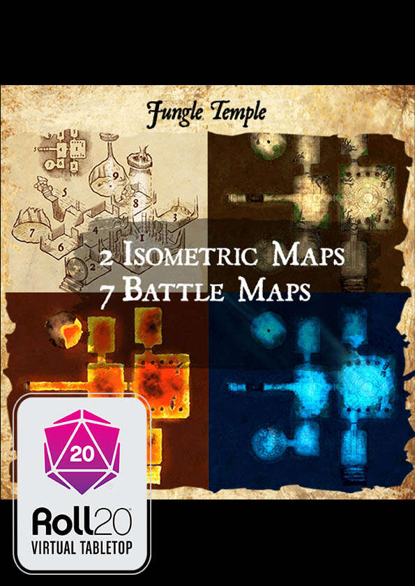 Jungle Temple Map & Assets | Roll20 VTT - Limithron | DriveThruRPG