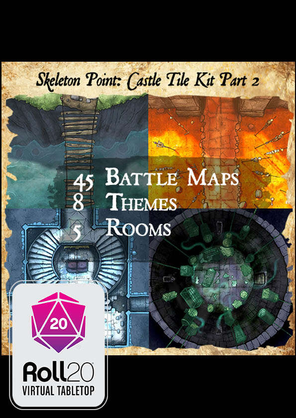 Skeleton Point Castle Kit - part 2 | Roll20 VTT - Limithron | DriveThruRPG