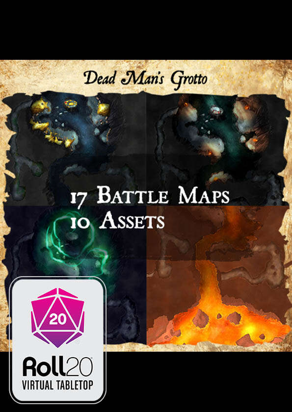 Dead Man's Grotto Map & Assets | Roll20 VTT - Limithron | DriveThruRPG