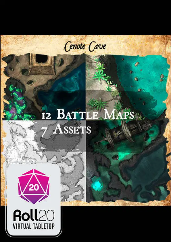 Cenote Cave Map & Assets | Roll20 VTT - Limithron | DriveThruRPG