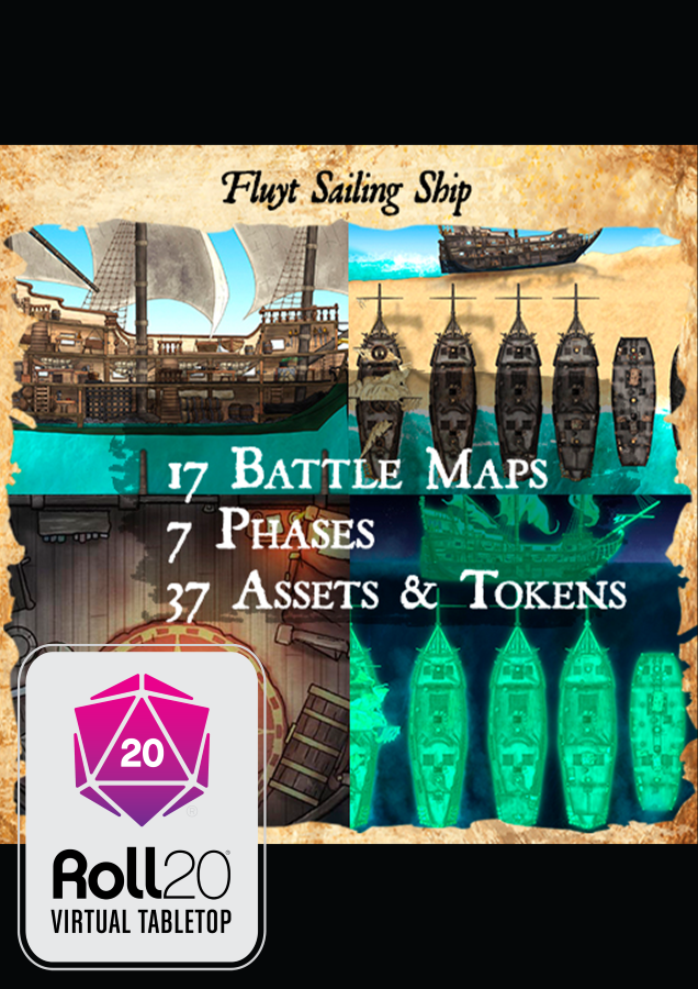 Fluyt Sailing Ship | Roll20 VTT - Limithron | DriveThruRPG