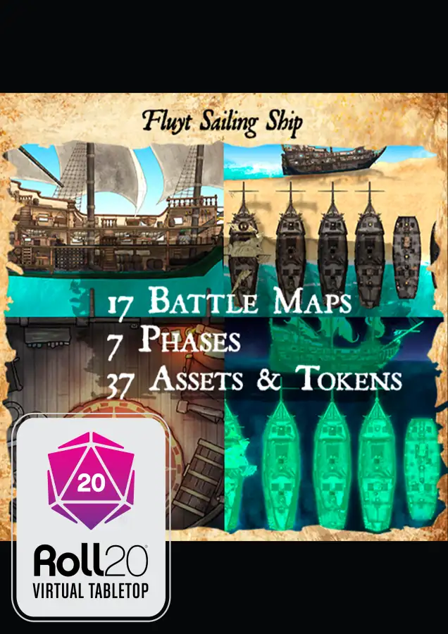 Fluyt Sailing Ship | Roll20 VTT - Limithron | DriveThruRPG