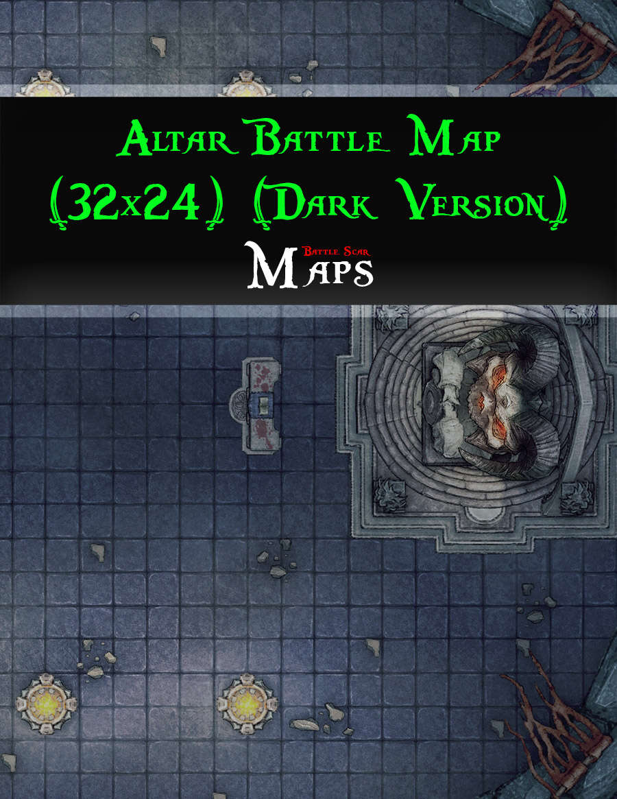 Altar Battle Map (32x24) (Dark Version) - Battle Scar Maps | DriveThruRPG
