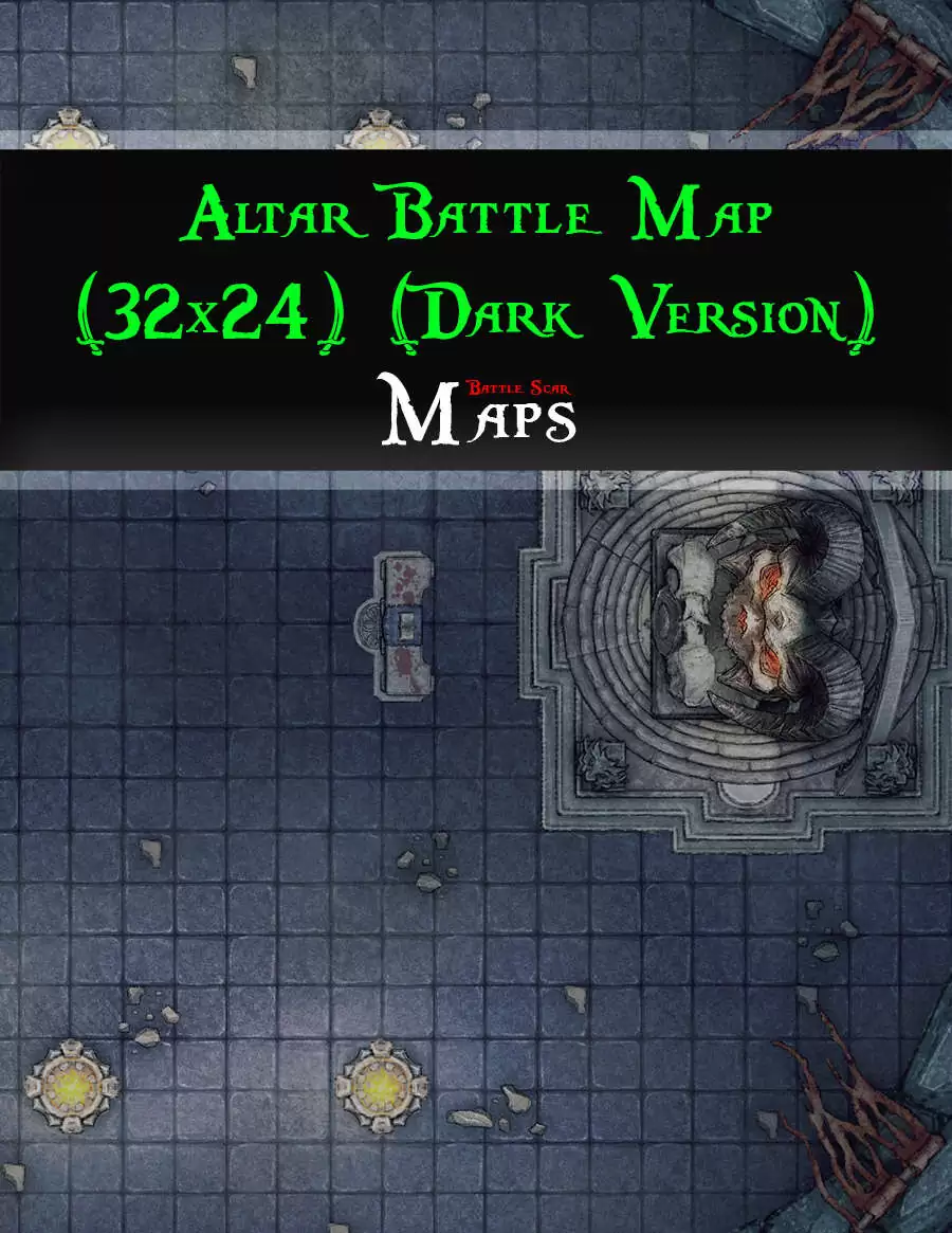 Altar Battle Map (32x24) (Dark Version) - Battle Scar Maps | DriveThruRPG