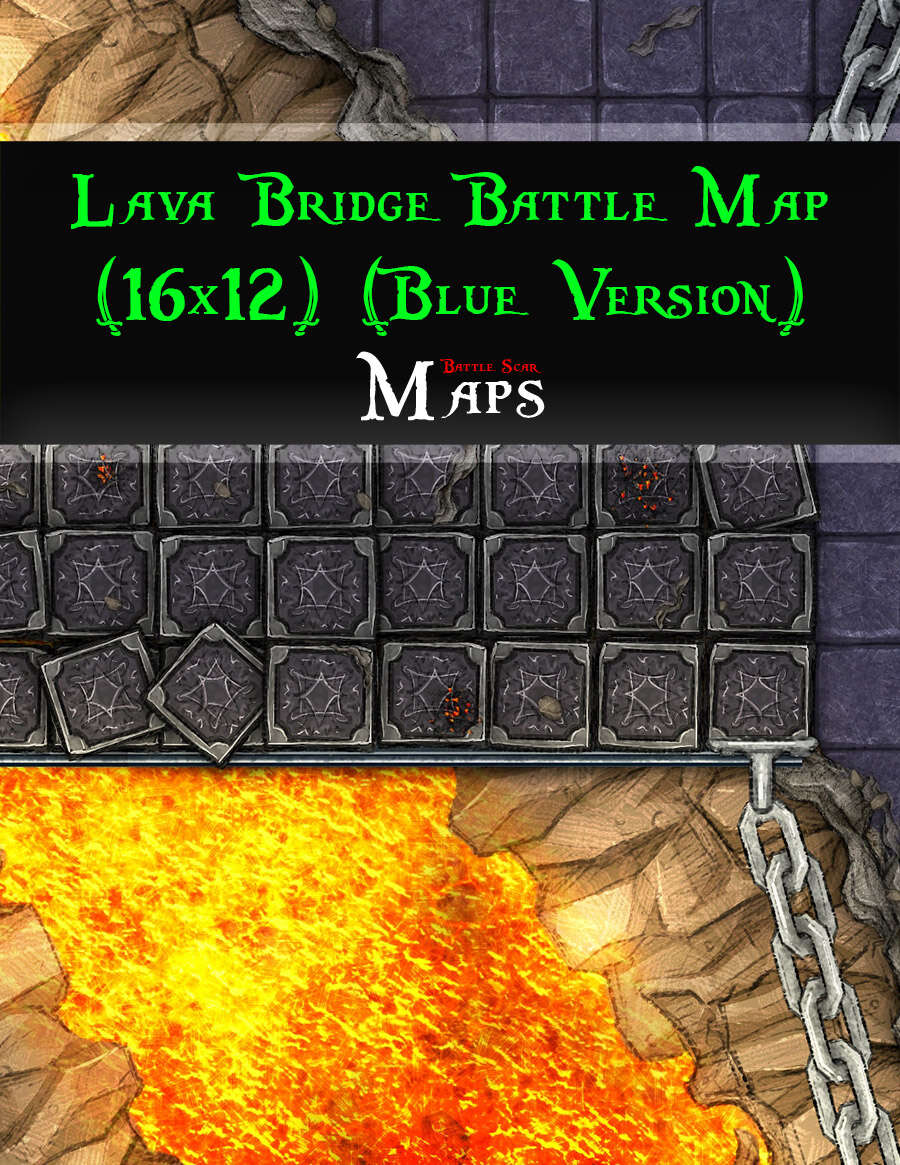 Lava Bridge Battle Map (16x12) (Blue Version - Battle Scar Maps ...