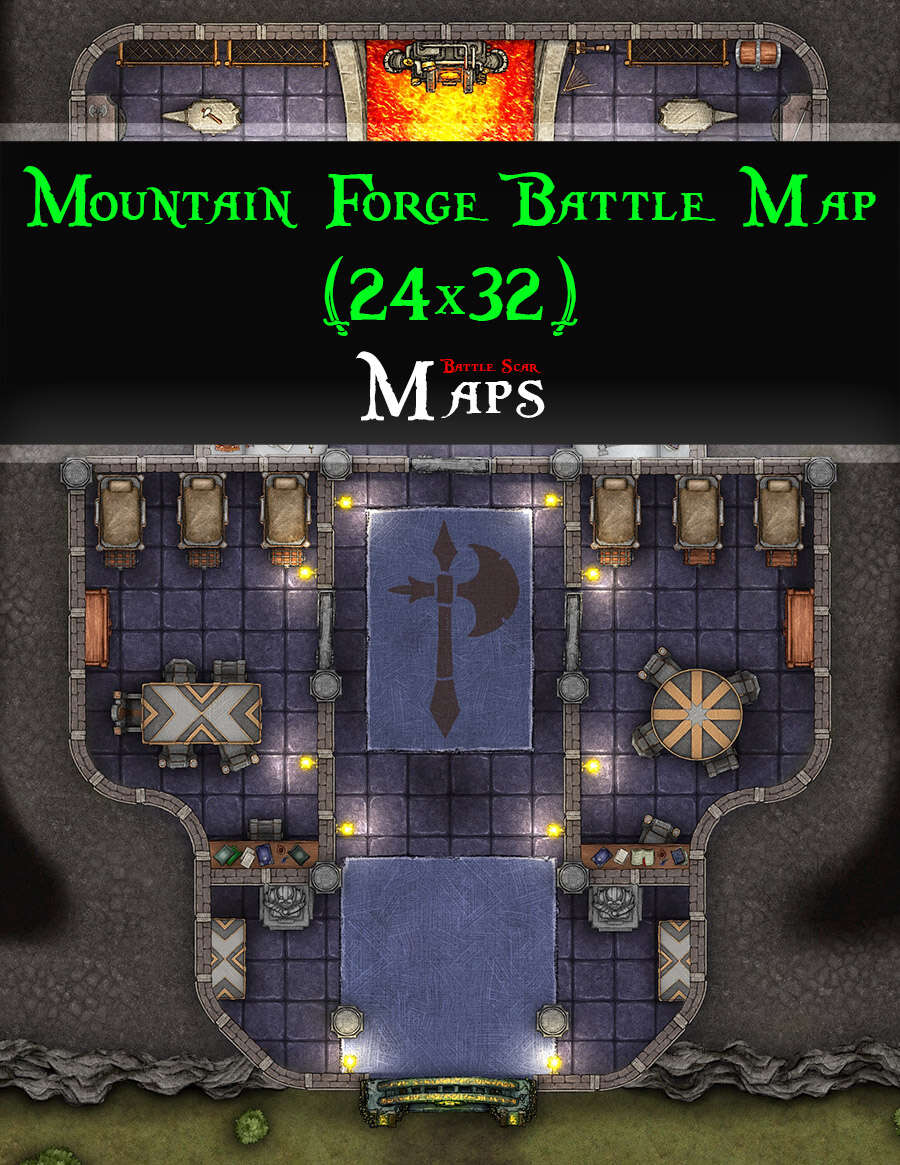 Mountain Forge Battle Map (24x32) - Battle Scar Maps | DriveThruRPG