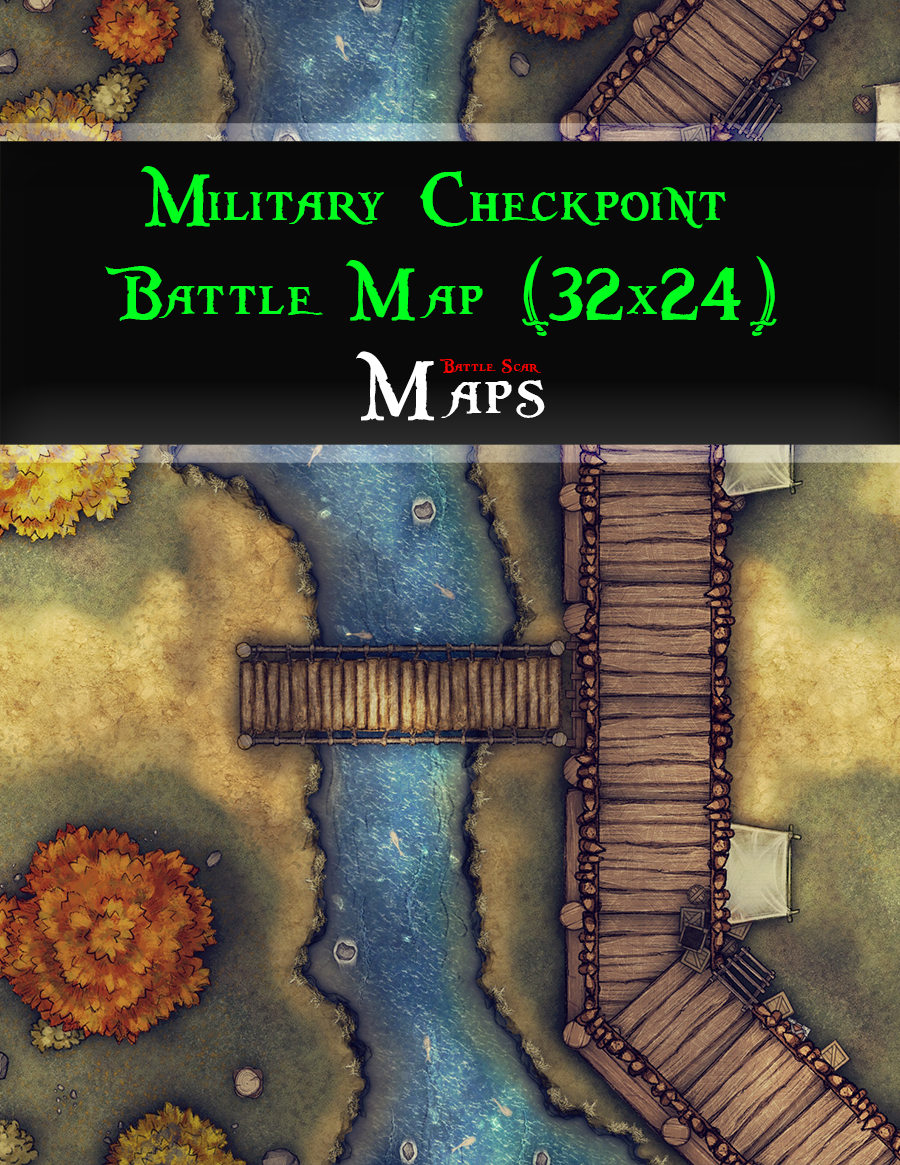 Military Checkpoint Battle Map (32x24) - Battle Scar Maps | DriveThruRPG