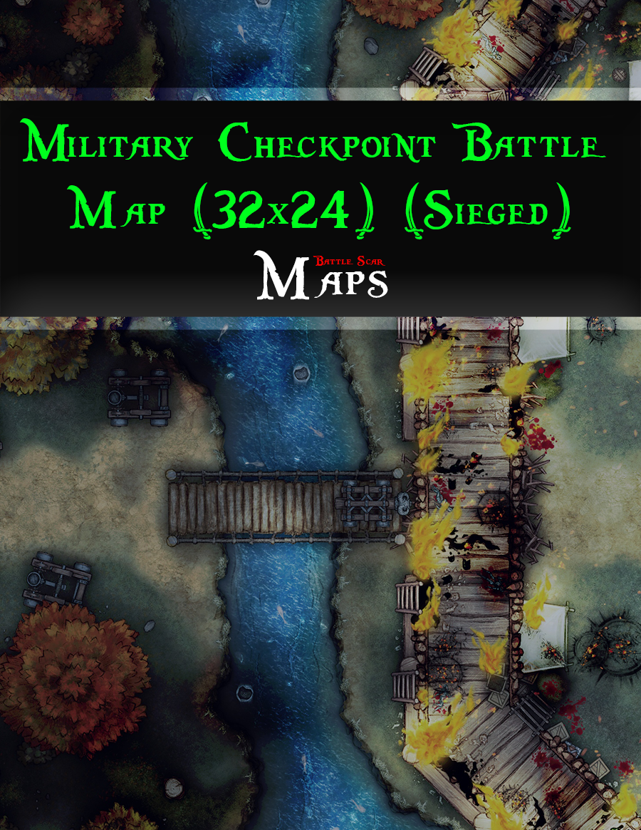 Military Checkpoint Battle Map (32x24) (Sieged Version) - Battle Scar ...