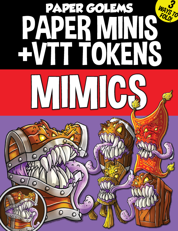 Paper Golems Paper Minis & VTT: Mimics - Paper Golems | DriveThruRPG