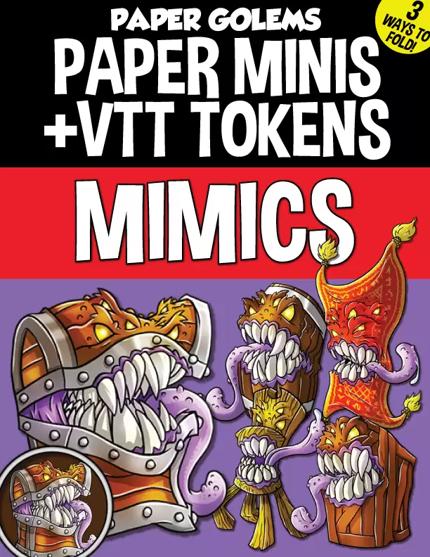 Paper Golems Paper Minis & VTT: Mimics - Paper Golems | DriveThruRPG