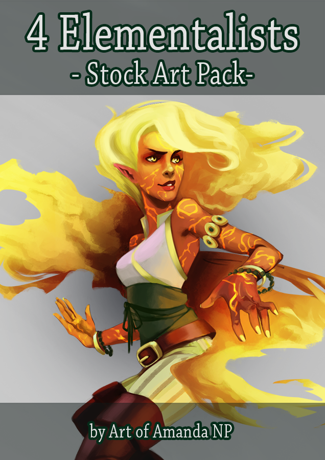 4 Elementalists Stock Art Pack - Art of Amanda NP | DriveThruRPG