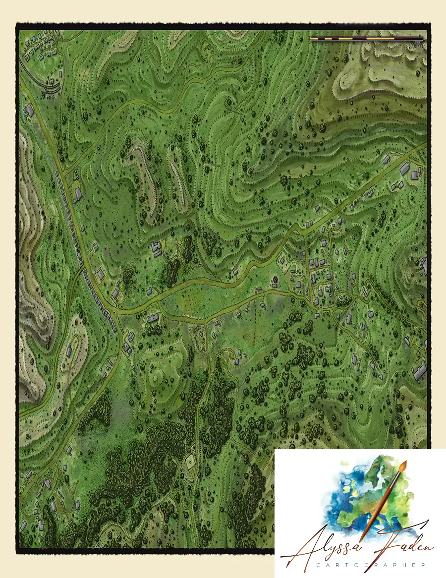 Grassy Spur (Color) - Alyssa Faden | Town & Village Maps | DriveThruRPG