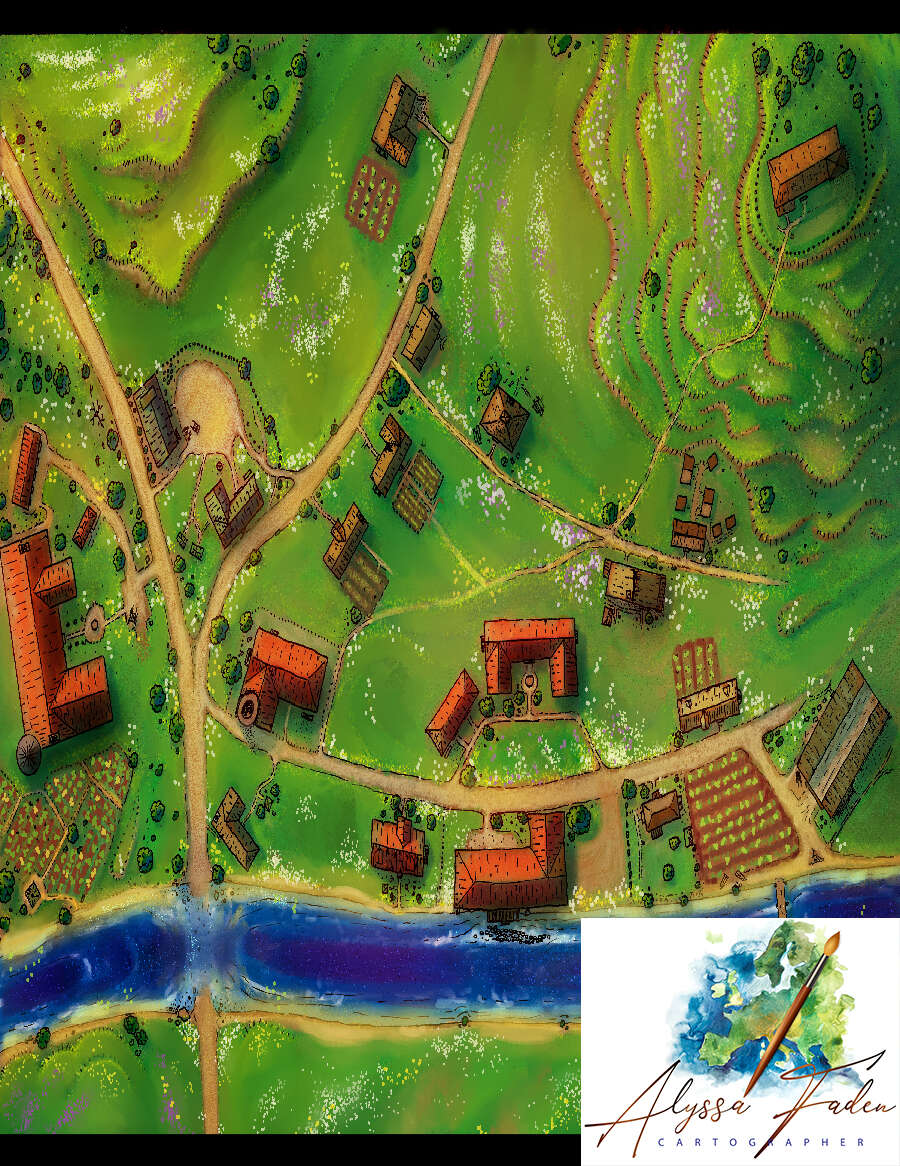 Village 1 Spring (Color) - Alyssa Faden | Town & Village Maps ...