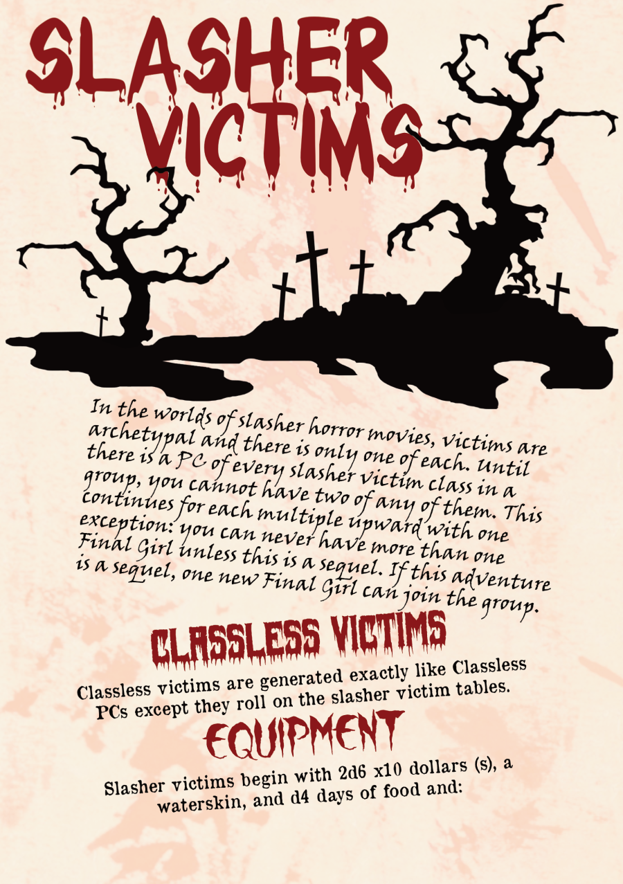 Slasher Victims: ALTERNATE CHARACTER GENERATION FOR MÖRK BORG - Michael ...