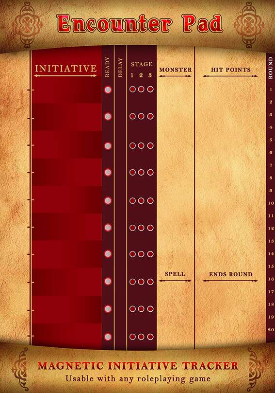 Encounter Pad Initiative Tracker - Second Edition | DriveThruRPG