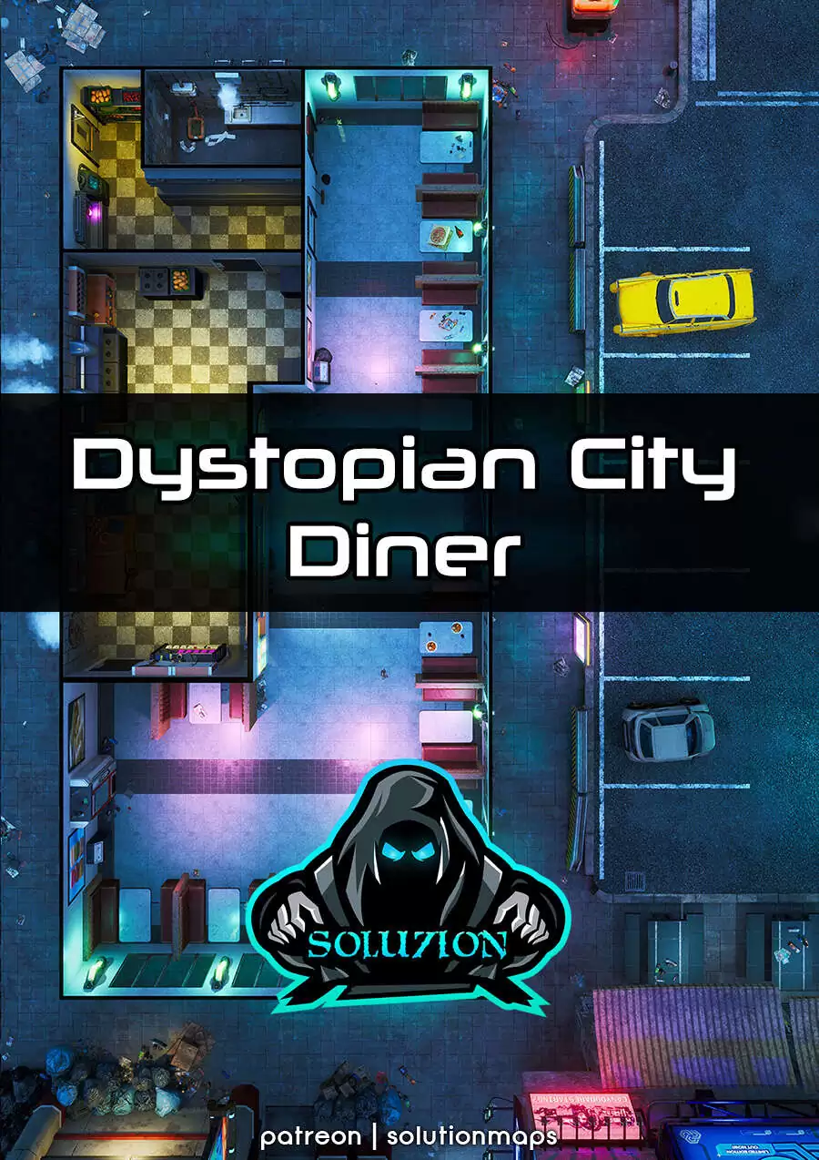 Dystopian City Diner 1080p - Cyberpunk Animated Battle Map ...