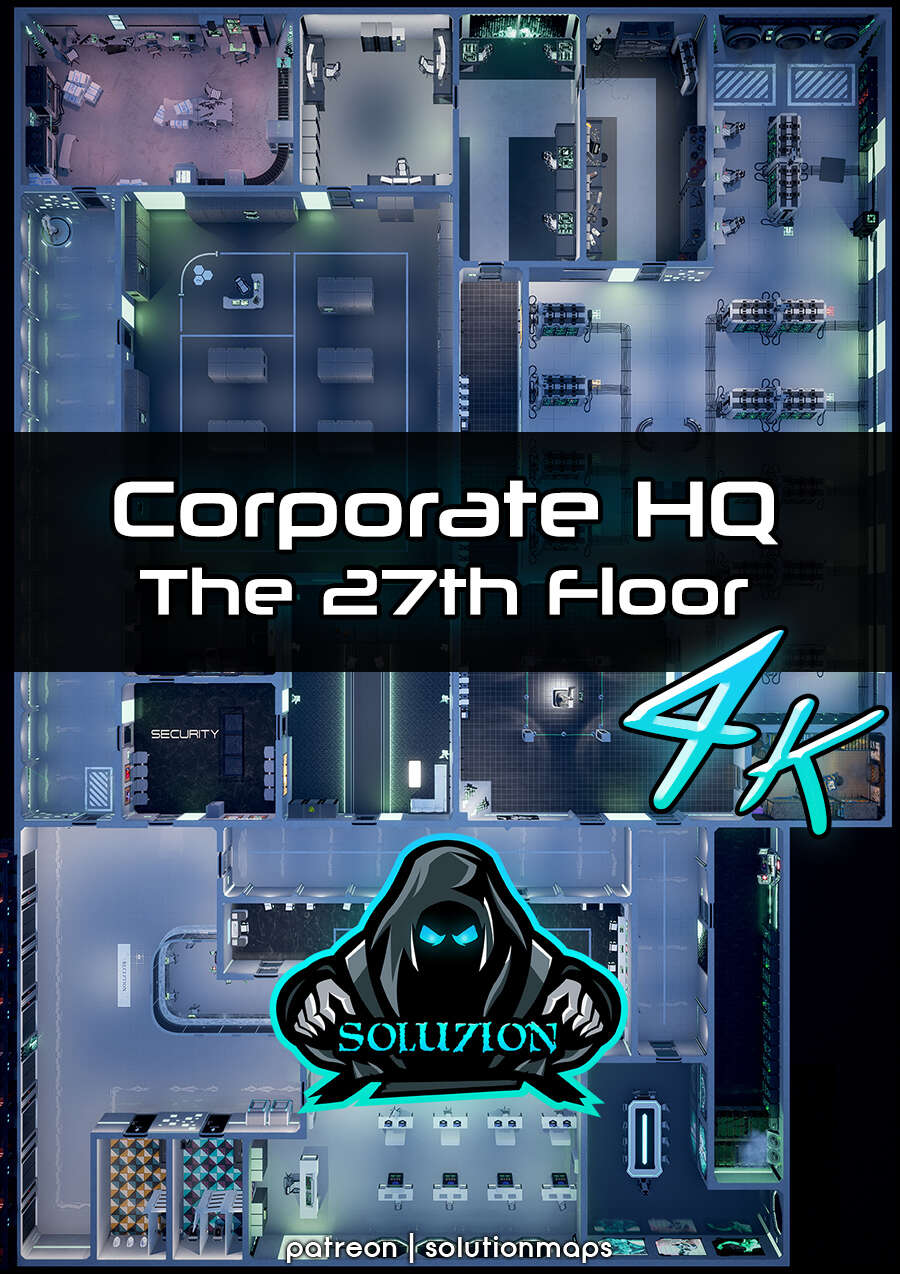Corporate Headquarters 27th Floor 4k - Cyberpunk Animated Battle Map ...
