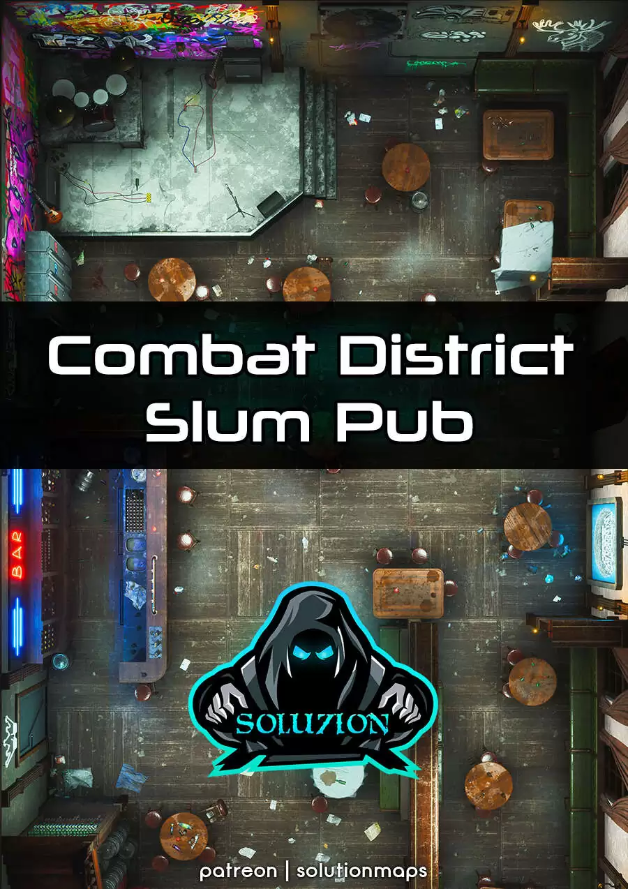 Combat District Slum Pub 1080p - Cyberpunk Animated Battle Map ...