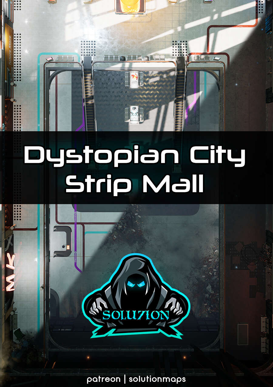 Dystopian City Strip Mall 1080p - Cyberpunk Animated Battle Map ...
