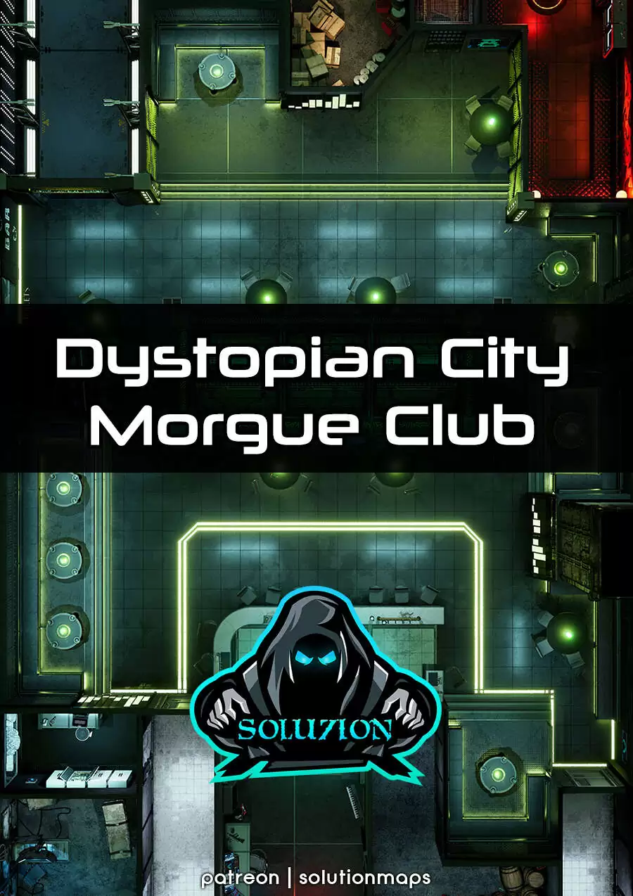 Dystopian City Morgue Club 1080p - Cyberpunk Animated Battle Map ...