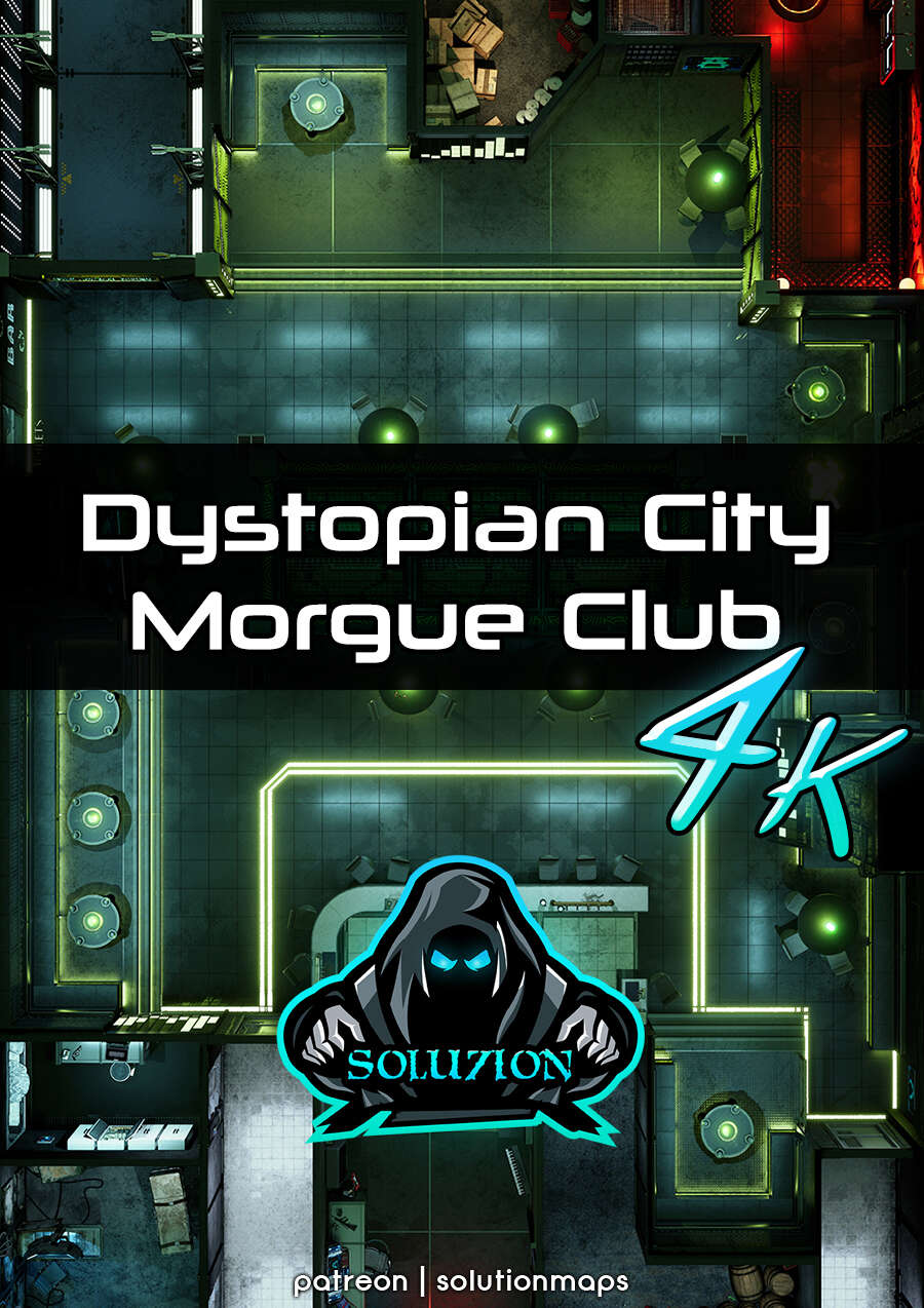 Dystopian City Morgue Club 4k - Cyberpunk Animated Battle Map ...