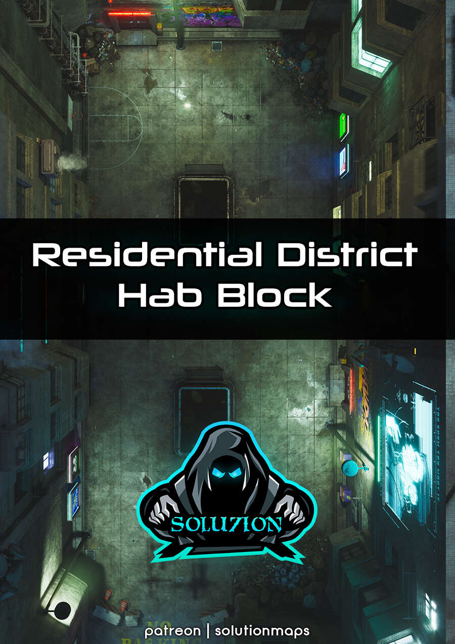 Residential District Hab Block 1080p - Cyberpunk Animated Battle Map ...
