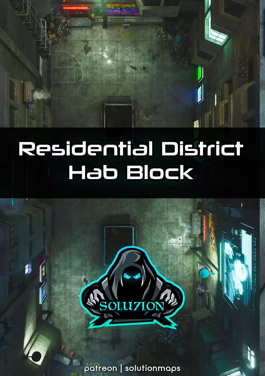 Residential District Hab Block 1080p - Cyberpunk Animated Battle Map ...