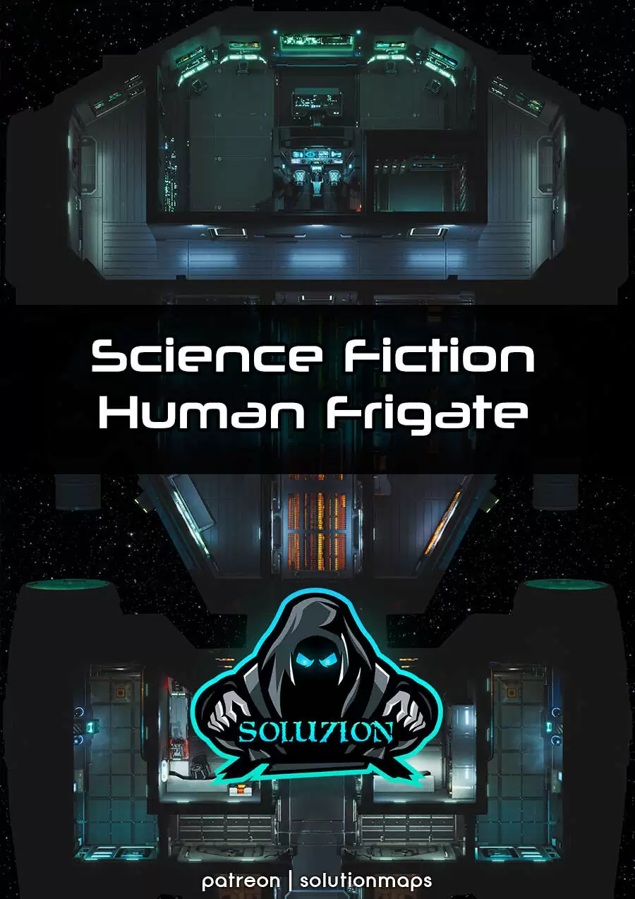 Human Frigate Spaceship Sci-Fi 1080p - Cyberpunk Animated Battle Map ...