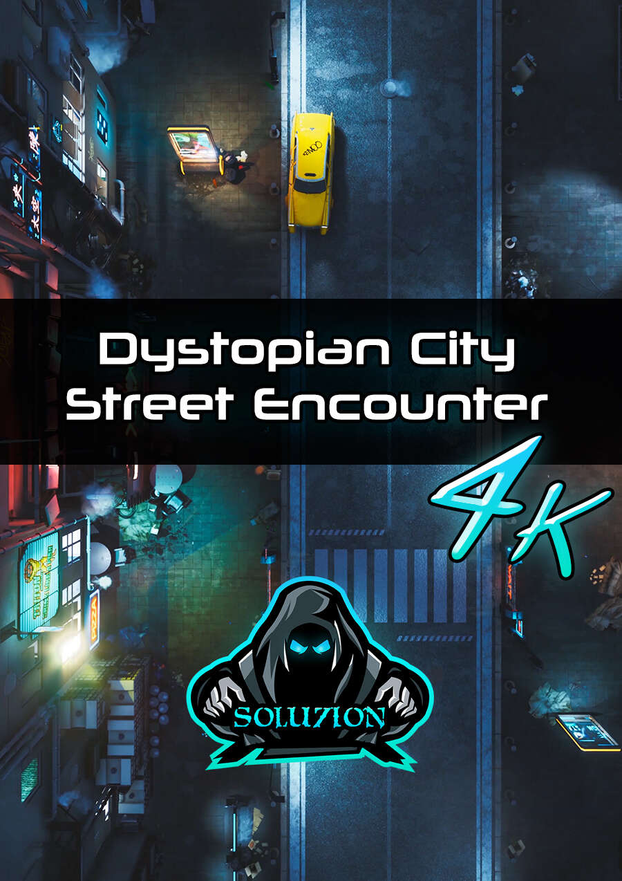 Dystopian City Street Encounter 4k - Cyberpunk Animated Battle Map ...