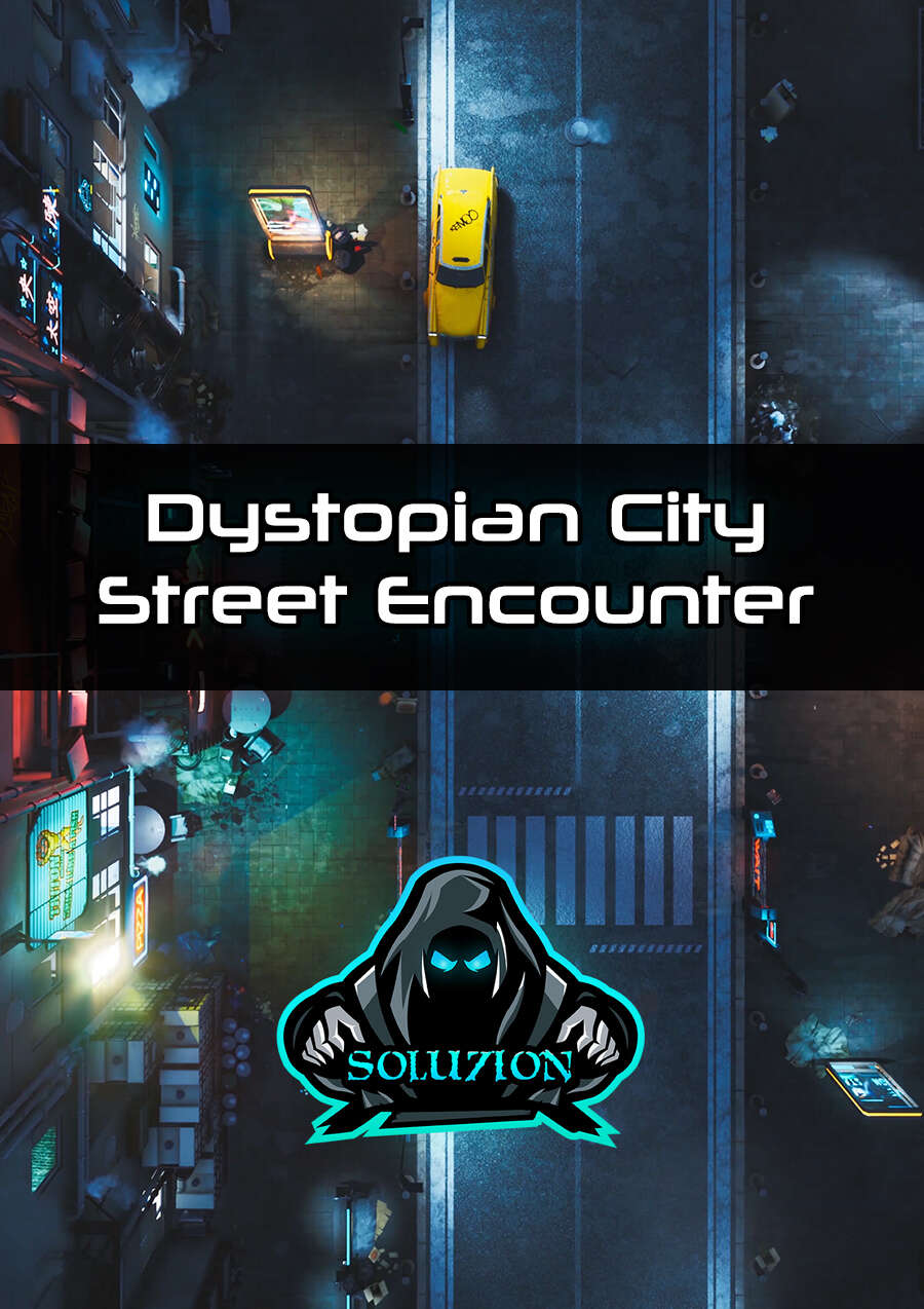 Dystopian City Street Encounter 1080p - Cyberpunk Animated Battle Map ...