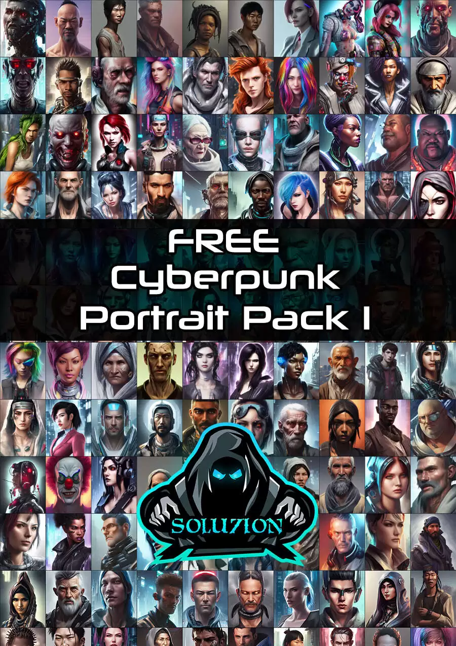 FREE 2400+ Cyberpunk Portraits Pack for VTTs - AI Generated Art ...