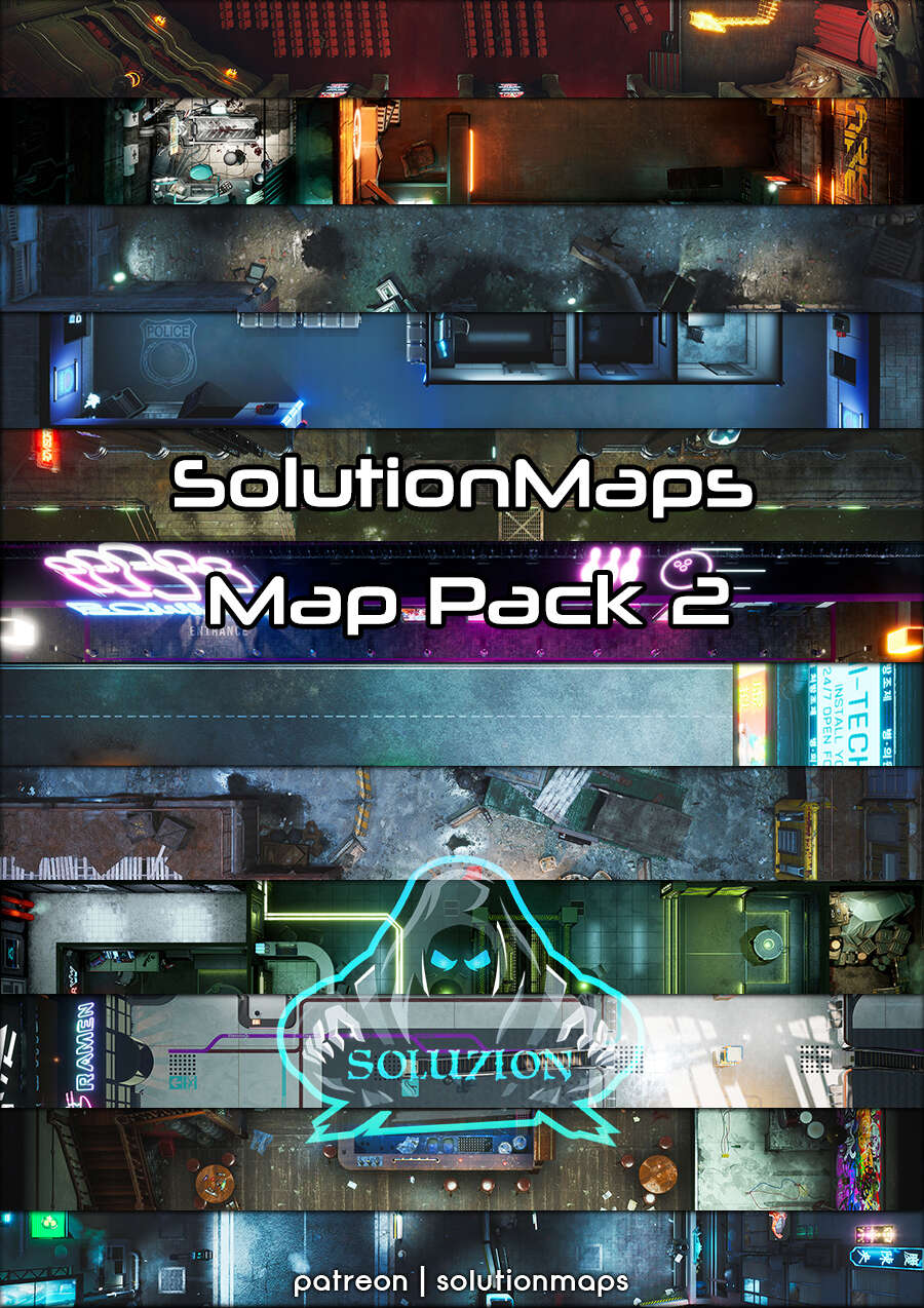 Dystopian Futures Map Pack 2 1080p - Cyberpunk Animated Battle Maps ...