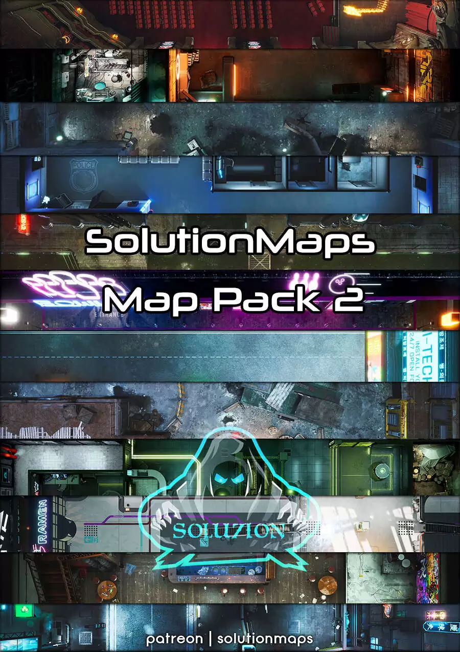Dystopian Futures Map Pack 2 1080p - Cyberpunk Animated Battle Maps ...