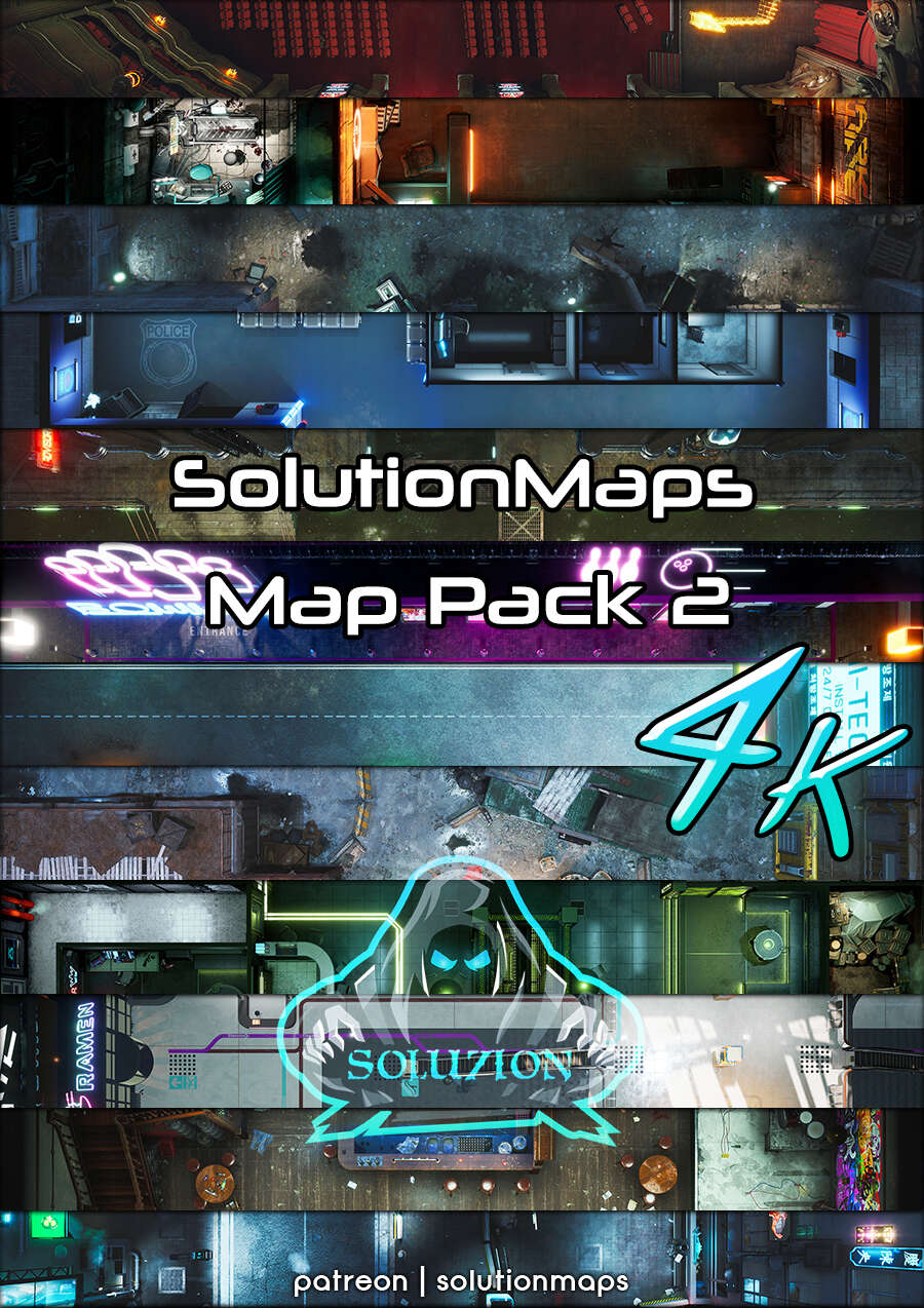 Dystopian Futures Map Pack 2 4k - Cyberpunk Animated Battle Maps ...