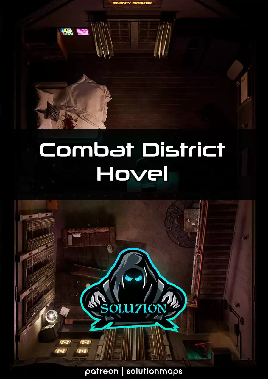 Combat District Safehouse Hovel HD 1080 - Cyberpunk Animated Battle Map ...